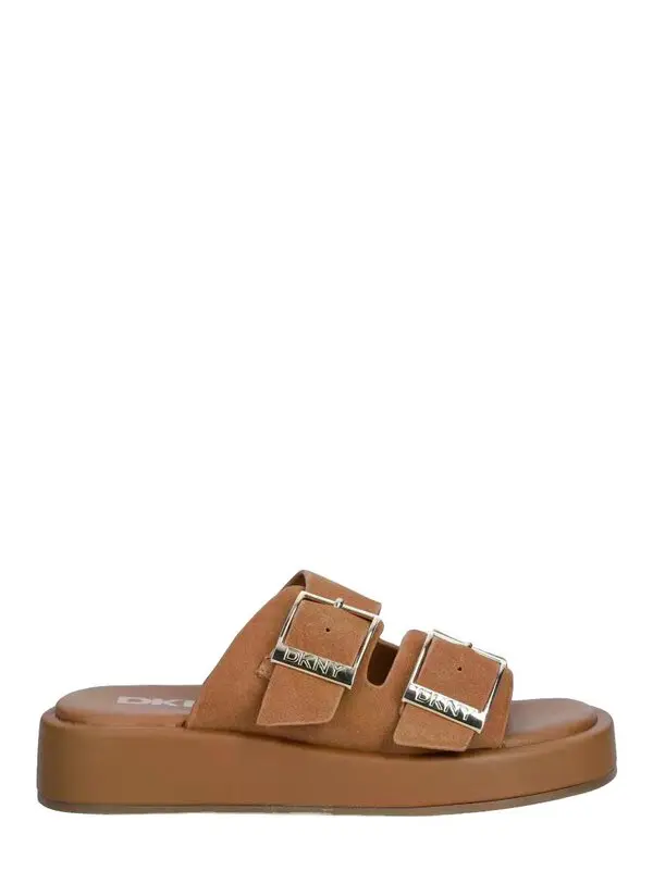 Dkny Leocadia Buckle Strap Platform Sandals - Brown