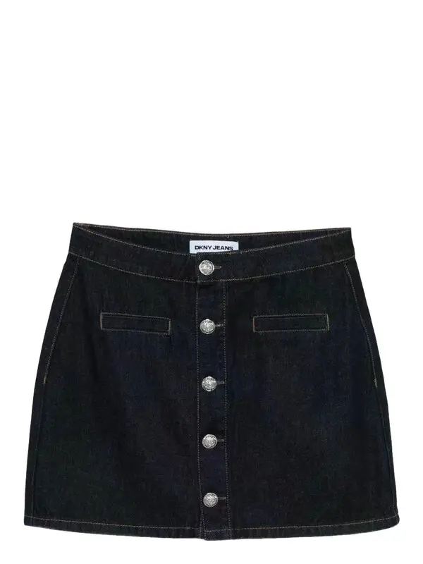 Dkny High-rise Button-detail Skirt - Blue