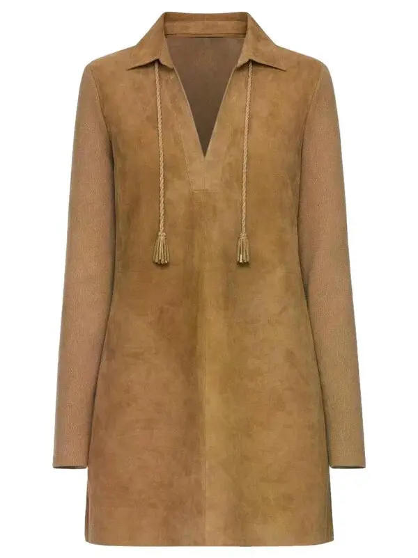TOM FORD Long-sleeve Tie Dress - Neutrals