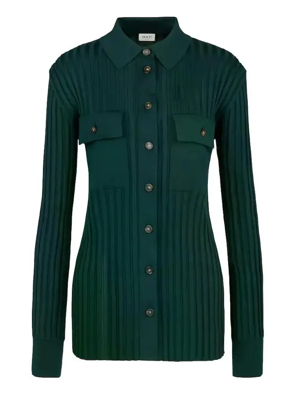 TOD'S Ribbed Button Cardigan - Green