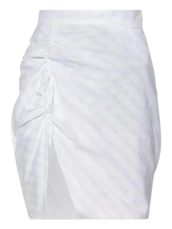 VIVIENNE WESTWOOD Striped Gathered Skirt With Slit Detail - Silver