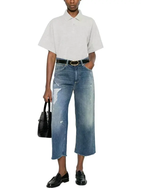 DONDUP Ripped Frayed Denim Jeans - Blue