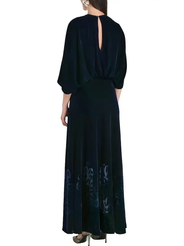 Themis Z Kyma Round-neck Floral Maxi Dress - Blue