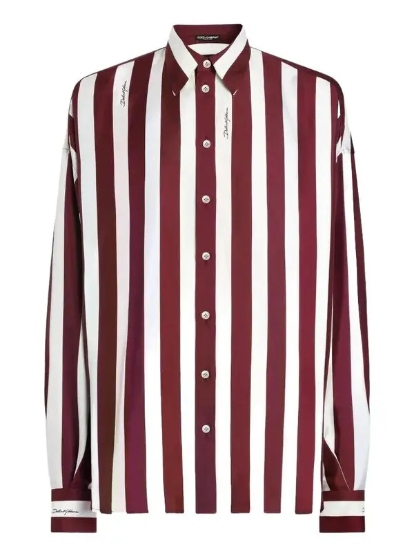 Dolce & Gabbana Striped Button Shirt - White