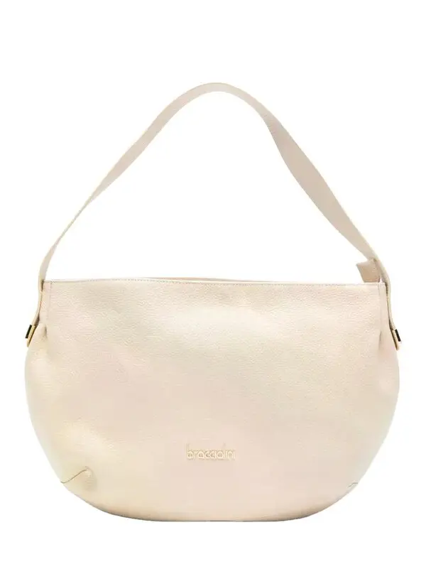 BRACCIALINI Ariel Pebbled Leather Shoulder Bag - Neutrals