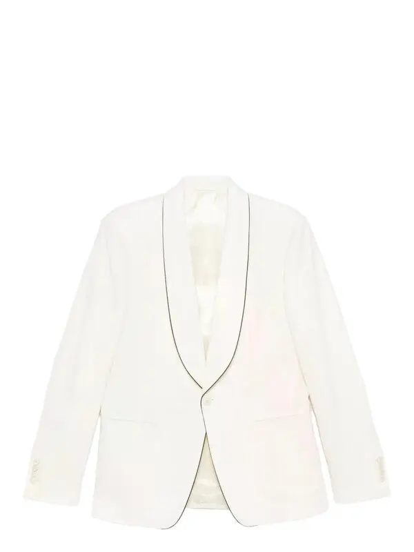 LARDINI Piped Collar Blazer - Neutrals