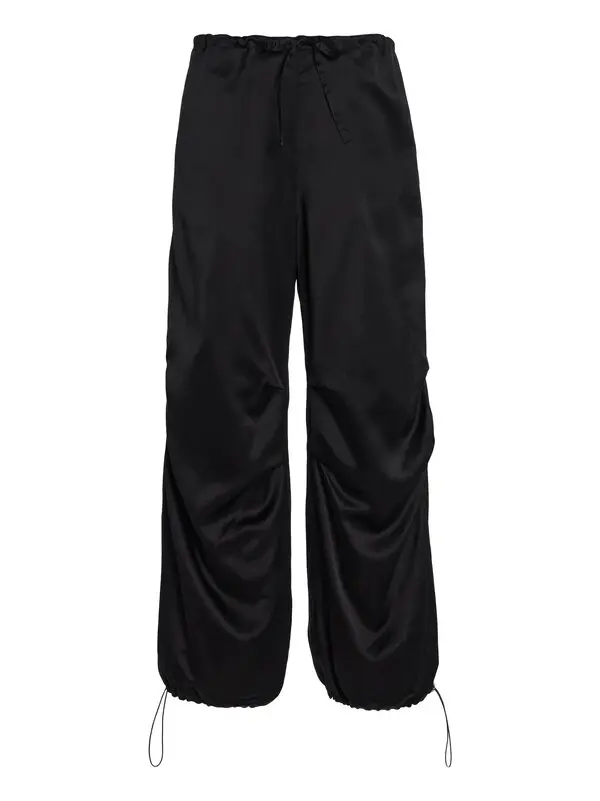 ALFIE Grace Ruched Cotton Tapered-leg Pants - Black