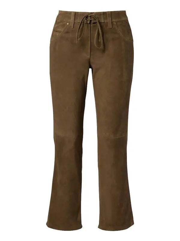 Isabel Marant Étoile Suede Straight-leg Trousers - Green