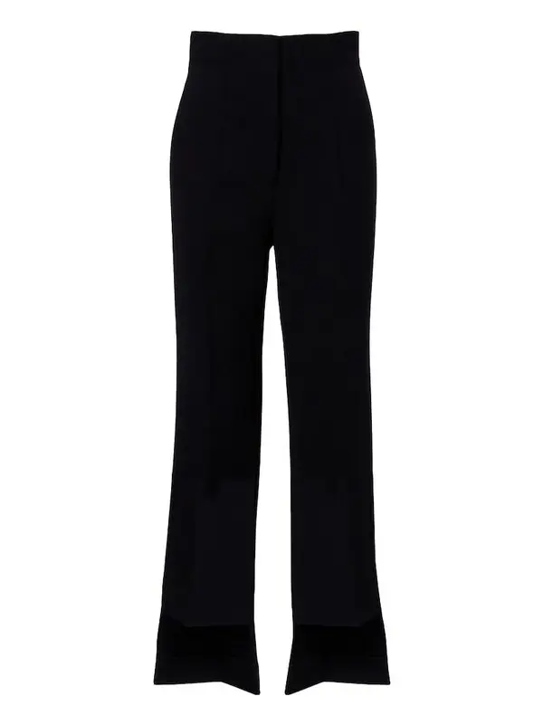 Khaite Rae High-rise Crepe Flared Trousers - Black