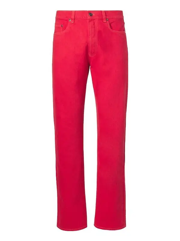 Versace Cotton Straight Leg Jeans - Red