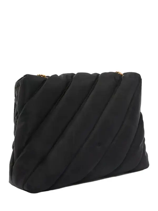 Pinko Quilted Bird-appliqué Crossbody Bag - Black