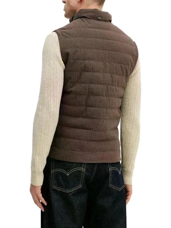 HACKETT Quilted Zip-fastening Gilet - Brown