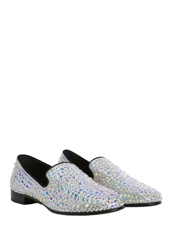 GIUSEPPE ZANOTTI Marvin Crystal-embellished Loafers - Silver