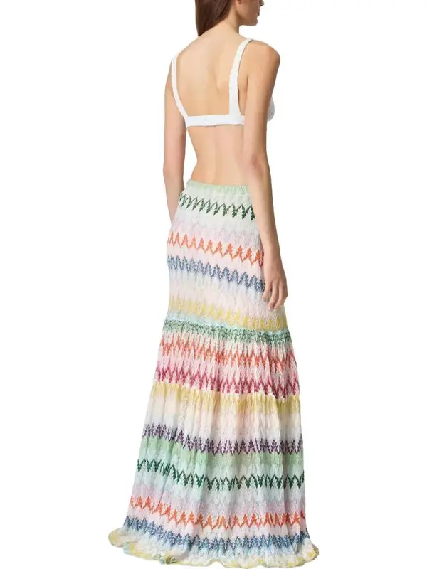 Missoni Chevron Pattern Maxi Skirt - Neutrals