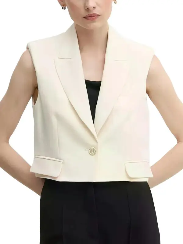 GAUDI Sleeveless Cropped Waistcoat With Peak Lapels - Neutrals
