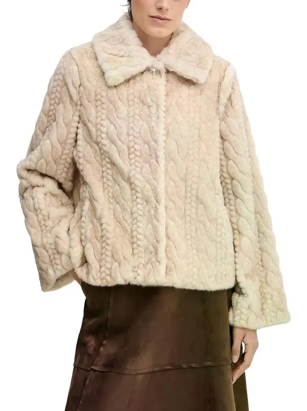GAUDI Textured Cable-knit Button-up Jacket - Neutrals