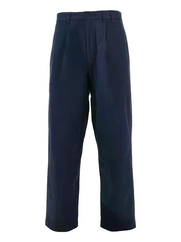 FORET Navy Pleated Trousers - Blue