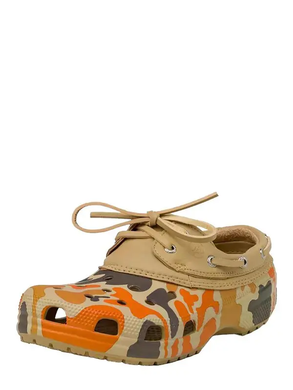 CROCS Boat-effect Camouflage-printed Clogs - Neutrals