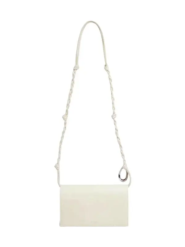 JIL SANDER Mini Knotted Cross Body Bag - White