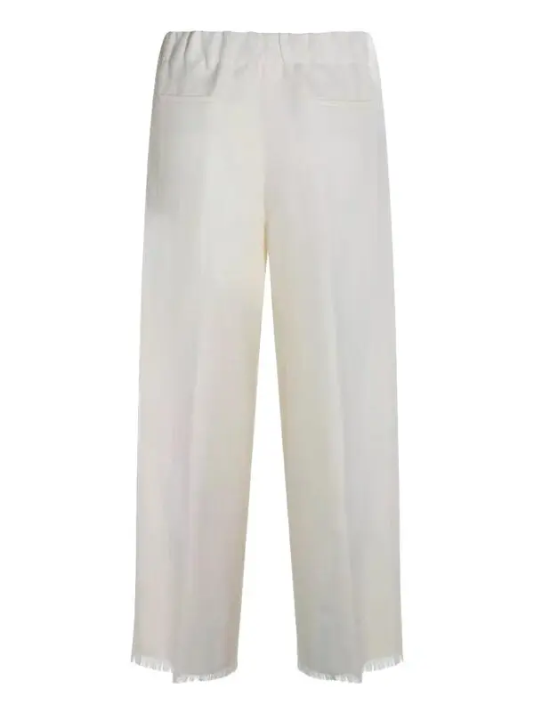 Antonelli Firenze Elasticated Frayed Trousers - Neutrals