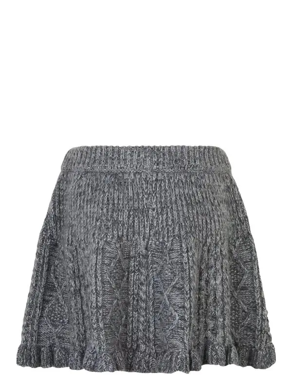 Red Valentino Ruffled Midi Skirt - Grey