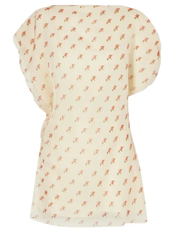 Khaite Erin Floral-print Silk-organza Mini Dress - Pink