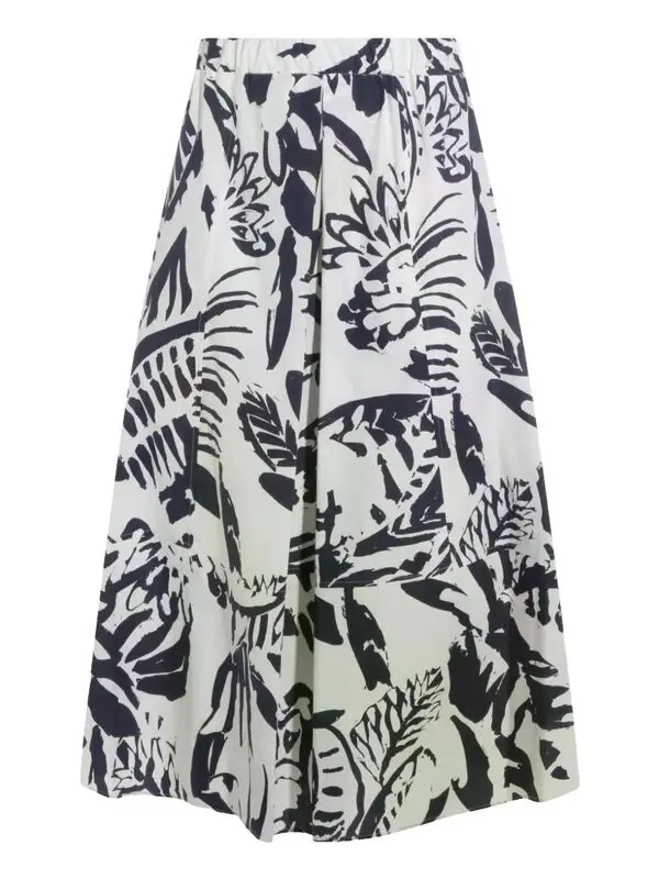 Antonelli Firenze Floral Print A-line Skirt - Blue