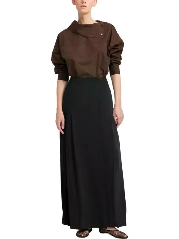 YVES SALOMON Pleated Maxi Skirt - Black