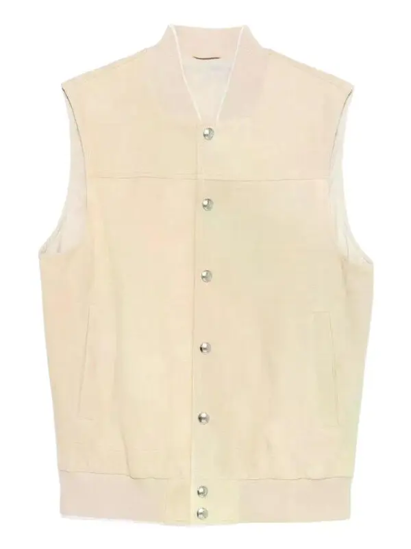 Eleventy Sleeveless Gilet With Button Fastening - Neutrals