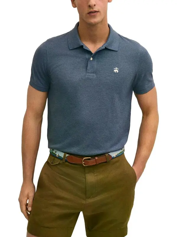 Brooks Brothers Embroidered Cotton Polo Shirt - Blue