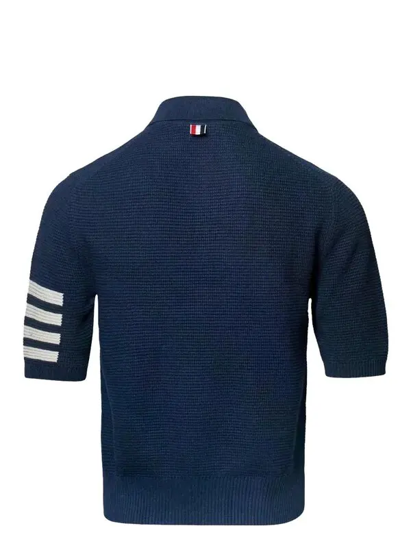 Thom Browne Stripe-detail Polo Shirt - Blue
