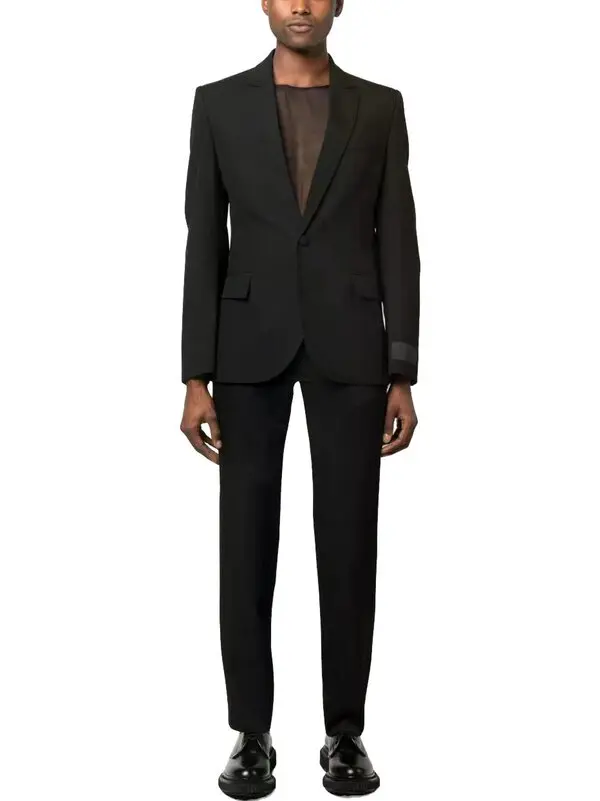 Valentino Garavani Logo-patch Single-breasted Blazer - Black