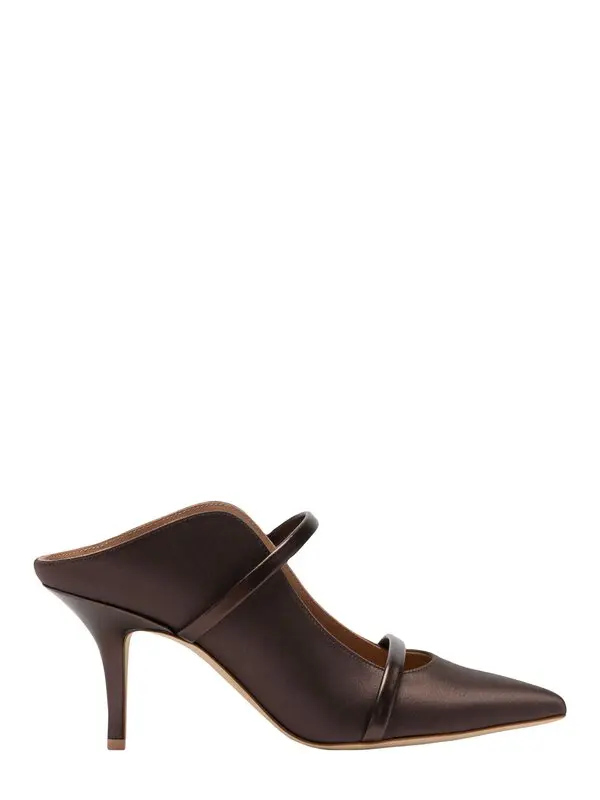 MALONE SOULIERS Satin Maureen Mules 70 - Brown