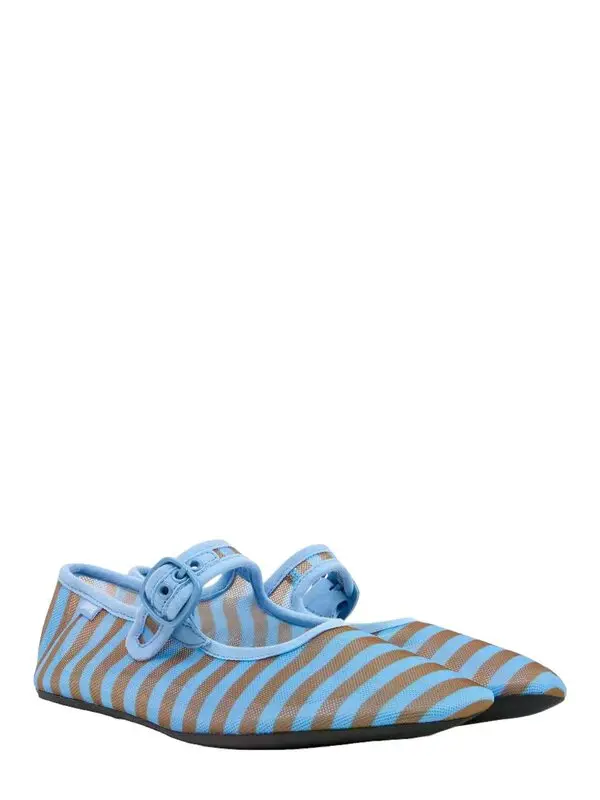 Camper Casi Myra Striped Buckle Ballet Flats - Blue