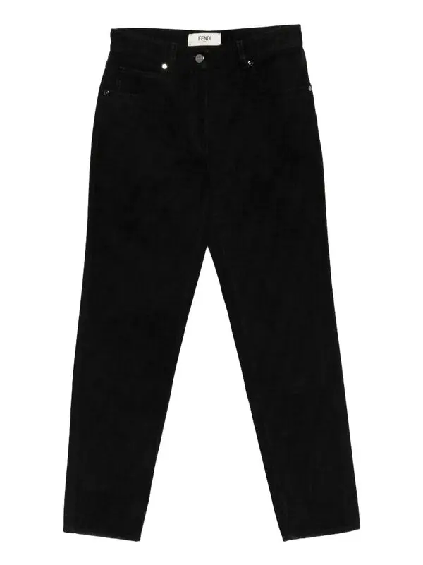 Fendi Ff Monogram Button-fastening Jeans - Black