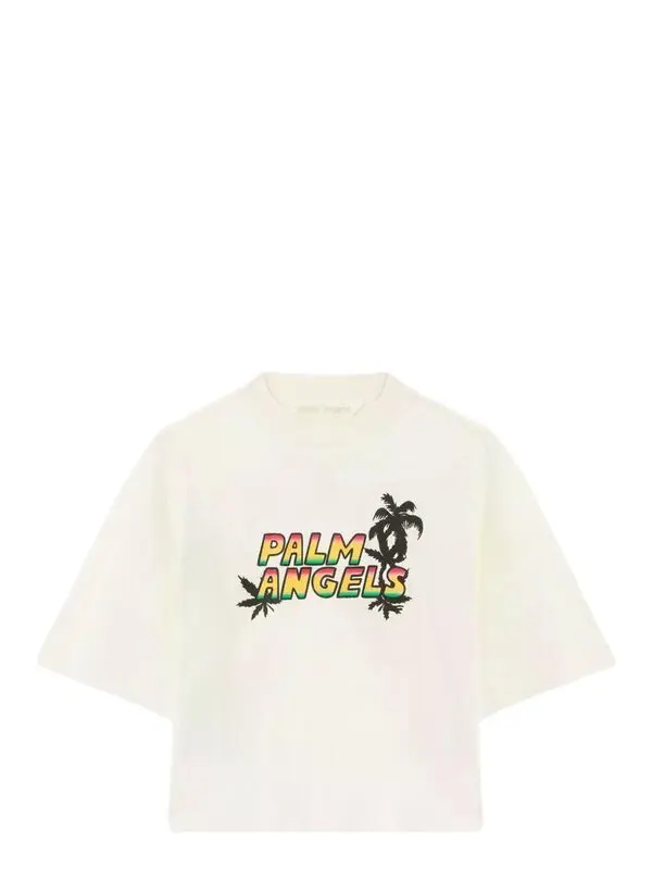 Palm Angels Graphic Print Boxy T-shirt - Neutrals