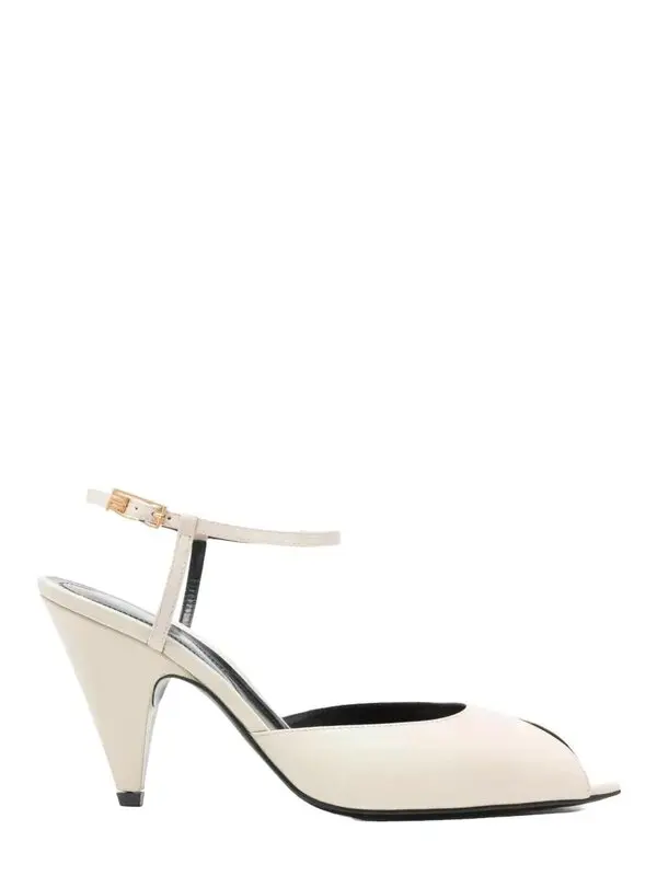 SERGIO ROSSI Beak Peep-toe Sandals - Neutrals