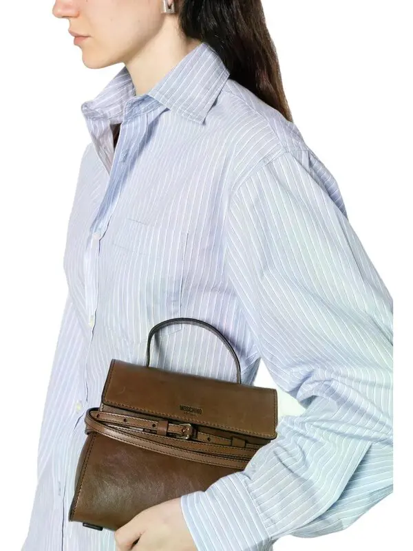 Moschino Small Tie Me Buckle-strap Tote Bag - Brown