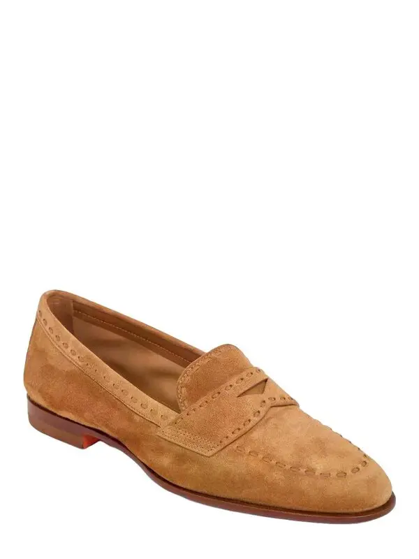 Santoni Stitched Loafers - Brown