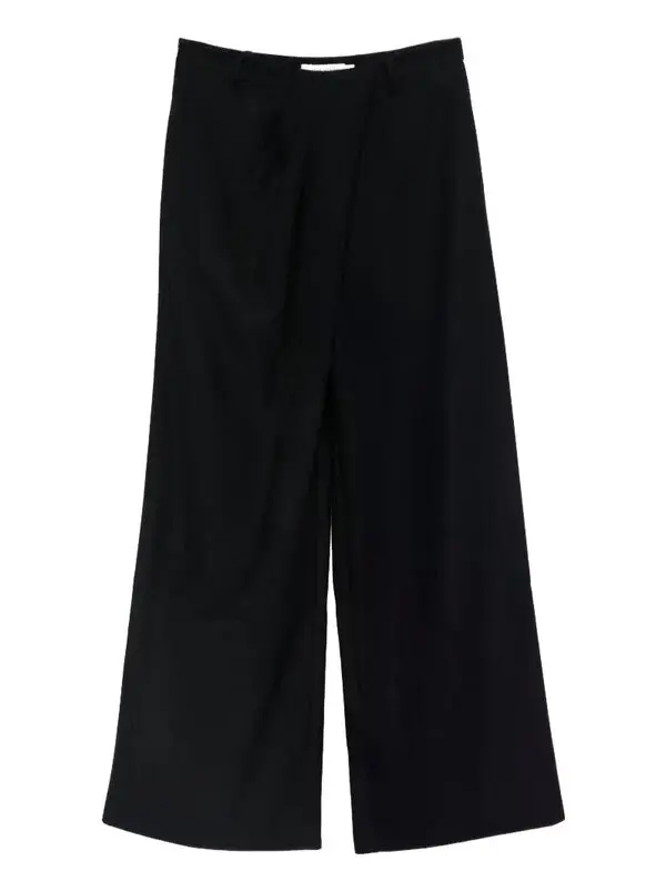 VIKTORIA CHAN Portia Pleated Wide-leg Trousers - Blue