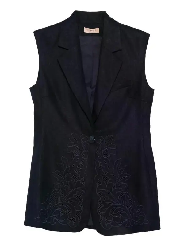 TWINSET Floral Sleeveless Jacket - Blue
