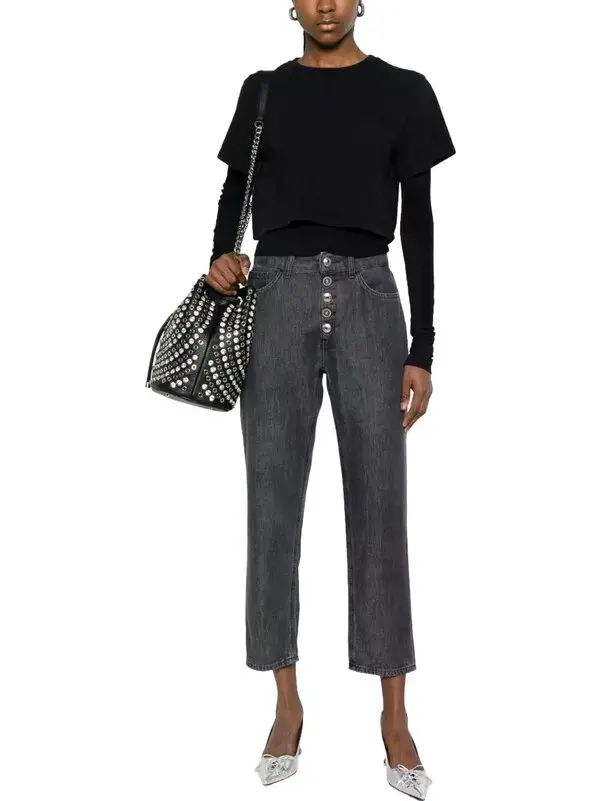 DONDUP Koons Button Cotton Denim Jeans - Grey