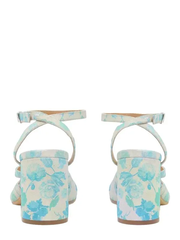 MAISON MARGIELA Tabi Floral Print Block Heel Pumps - Neutrals