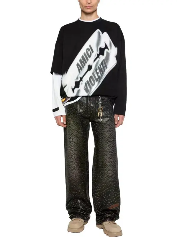 PDF Blade Graphic Layered Sweatshirt - Black