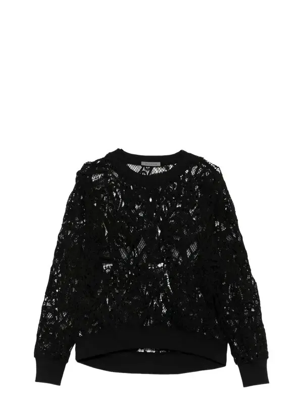 MAURIZIO BRASCHI Lace Detail Sweater - Black