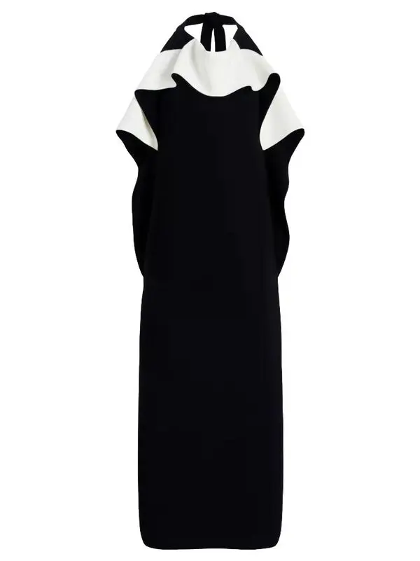 Proenza Schouler Halterneck Ruffled Midi Dress - Black