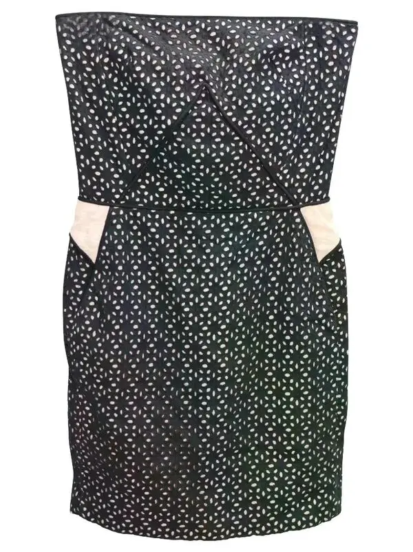 Maje Eyelet Tube Mini Dress - Black