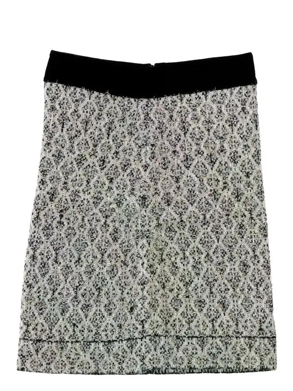 Sandro Jazz Geometric Jacquard Skirt - Grey