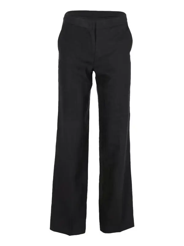 Max Mara Linen Wide-leg Trousers - Black