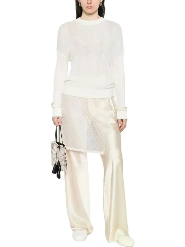 Eric Bompard Ribbed Round-neck Sweater - Neutrals